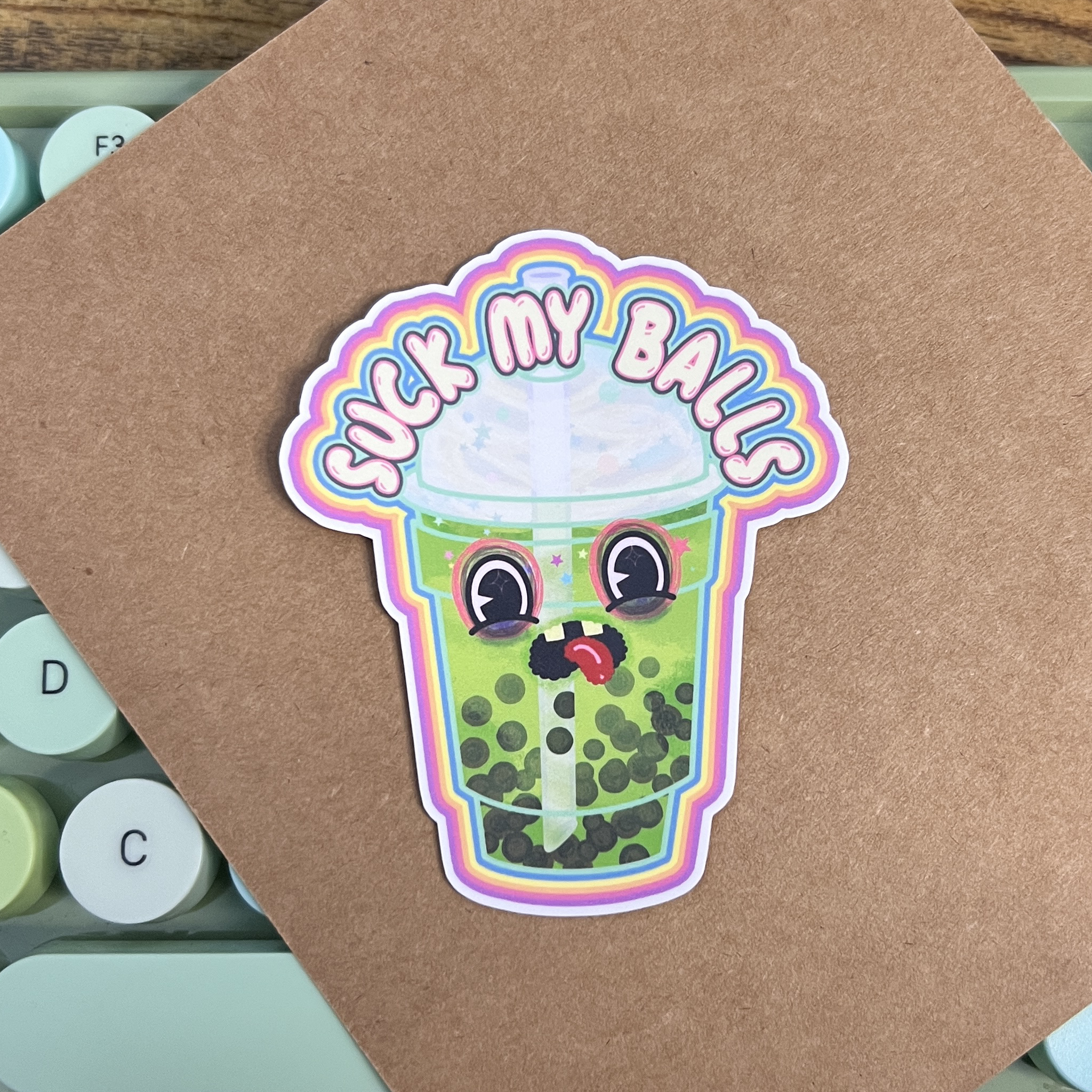 Suck My Balls Boba Vinyl Sticker Milkfartstudio suck-my-balls-boba-vinyl-sticker-milkfartstudio